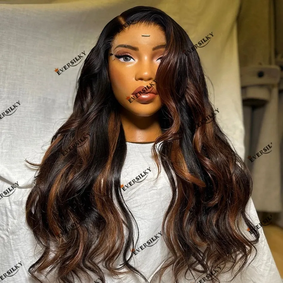 DHgate.com:Glueless Brown Bronze Highlight 13x6 Lace Front Human Hair ...