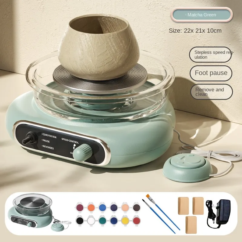 Professional Pottery Wheel & No-Fire Clay Set - Infinitely Variable ...