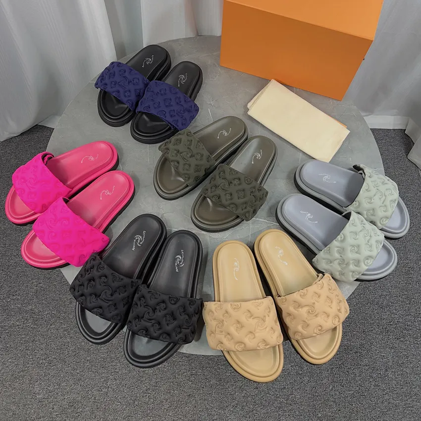 Designer Sandals Men Women Summer Pool Pillow Mules Sandals Couples ...