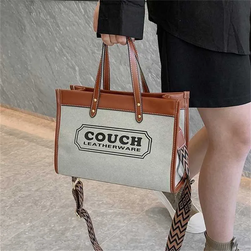 DHgate.com:Womens Canvas Tote Bag, Winter New Contrast Print Letter One ...