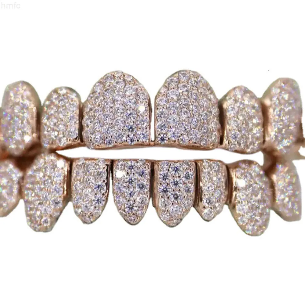 8 On 8 Vvs Moissanite Diamond Grillz Top And Bottom Diamond Teeth ...