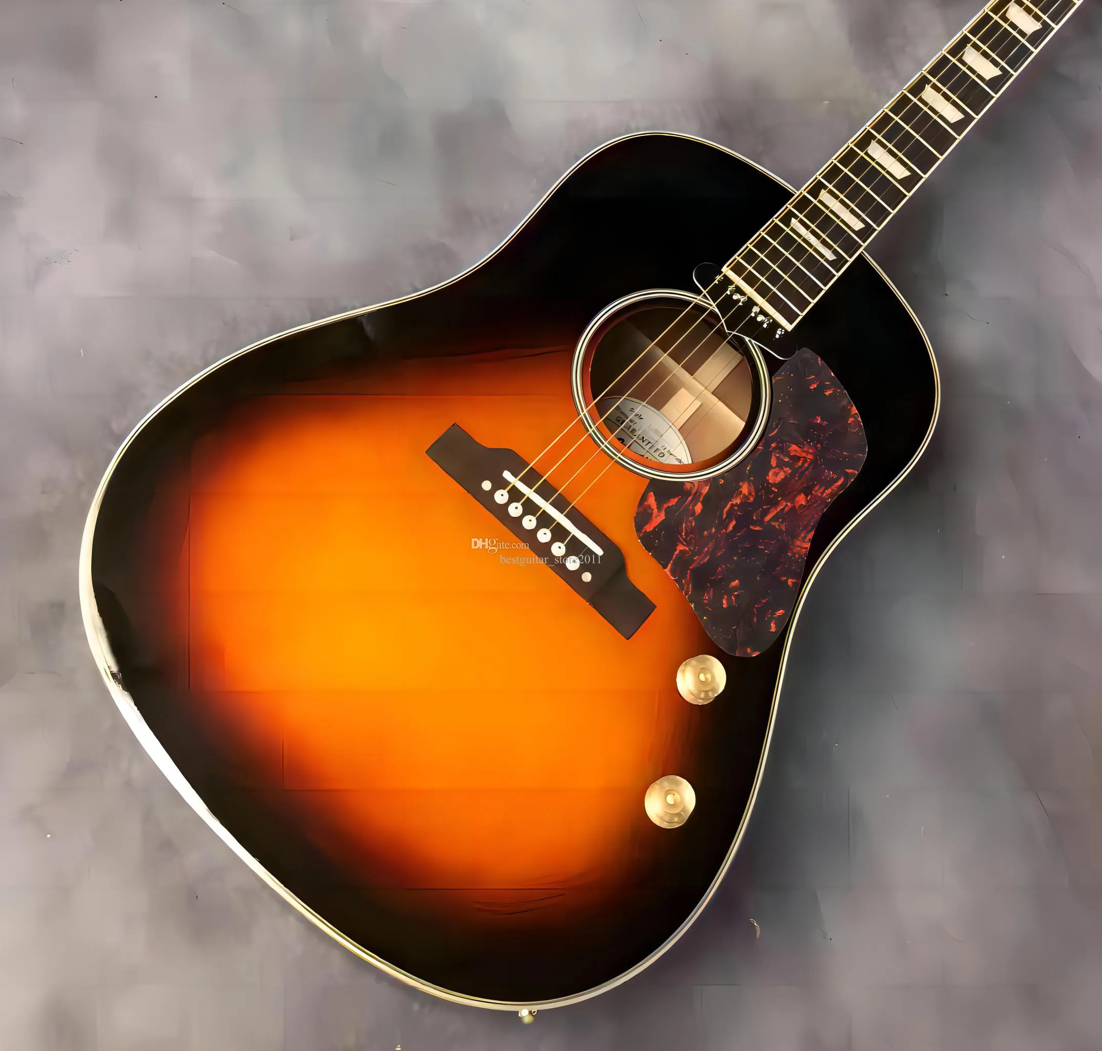 DHgate.com:Sunset Solid Wood Festival Acoustic Guitar: Handcrafted ...