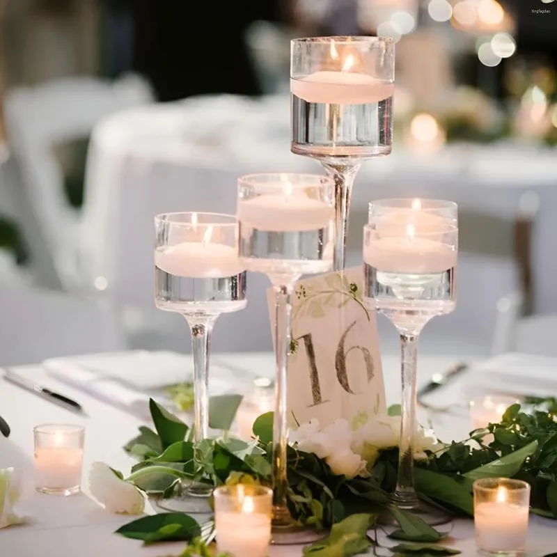 Glass Candle Holders - Simple Tea Light Centerpieces for Wedding ...