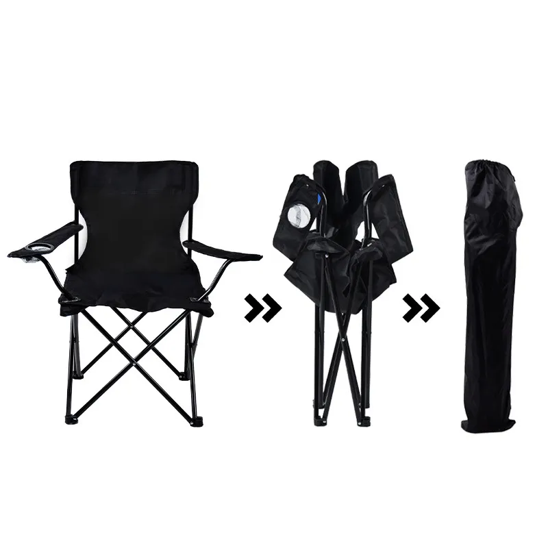 Portable Folding Camping Chair - Lightweight Beach Chair with Armrests ...