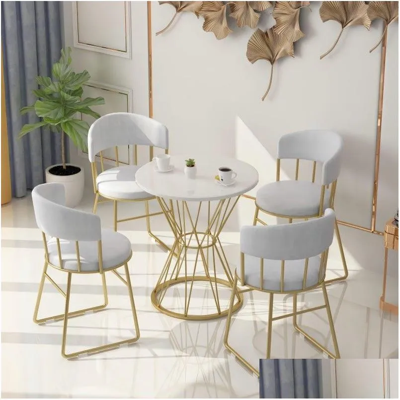 DHgate.com:Modern Nordic Light Luxury Negotiation Table and Metal Chair ...