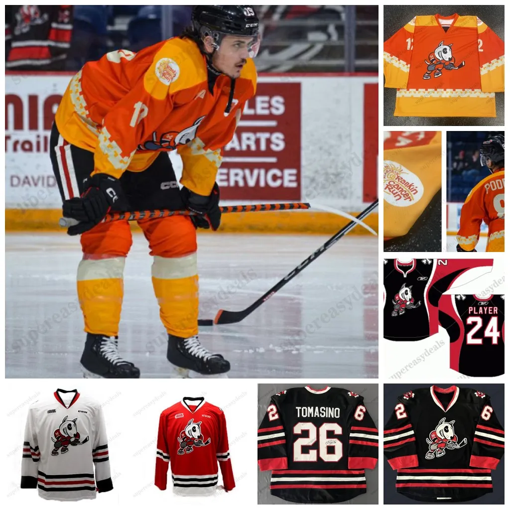 College Hockey Wears Thr Custom White Black Niagara IceDogs Hockey ...