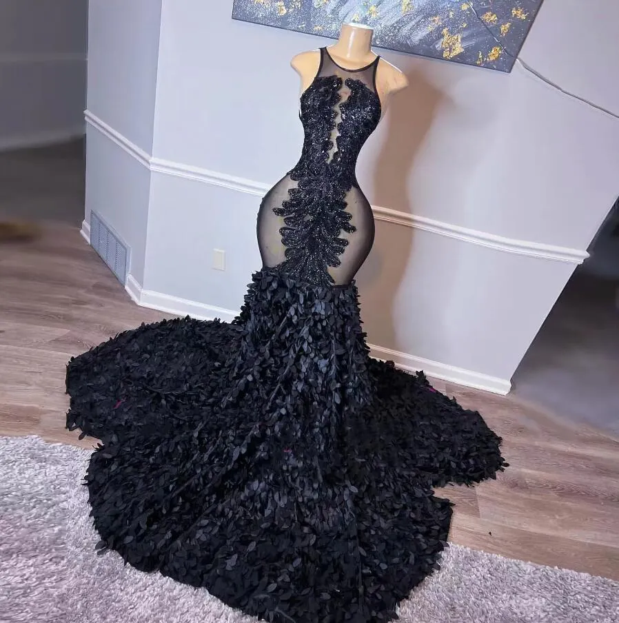 Black Mermaid Gown: Elegant Sleeveless Sequined Evening Dress For Formal Occasions Perfect As ...