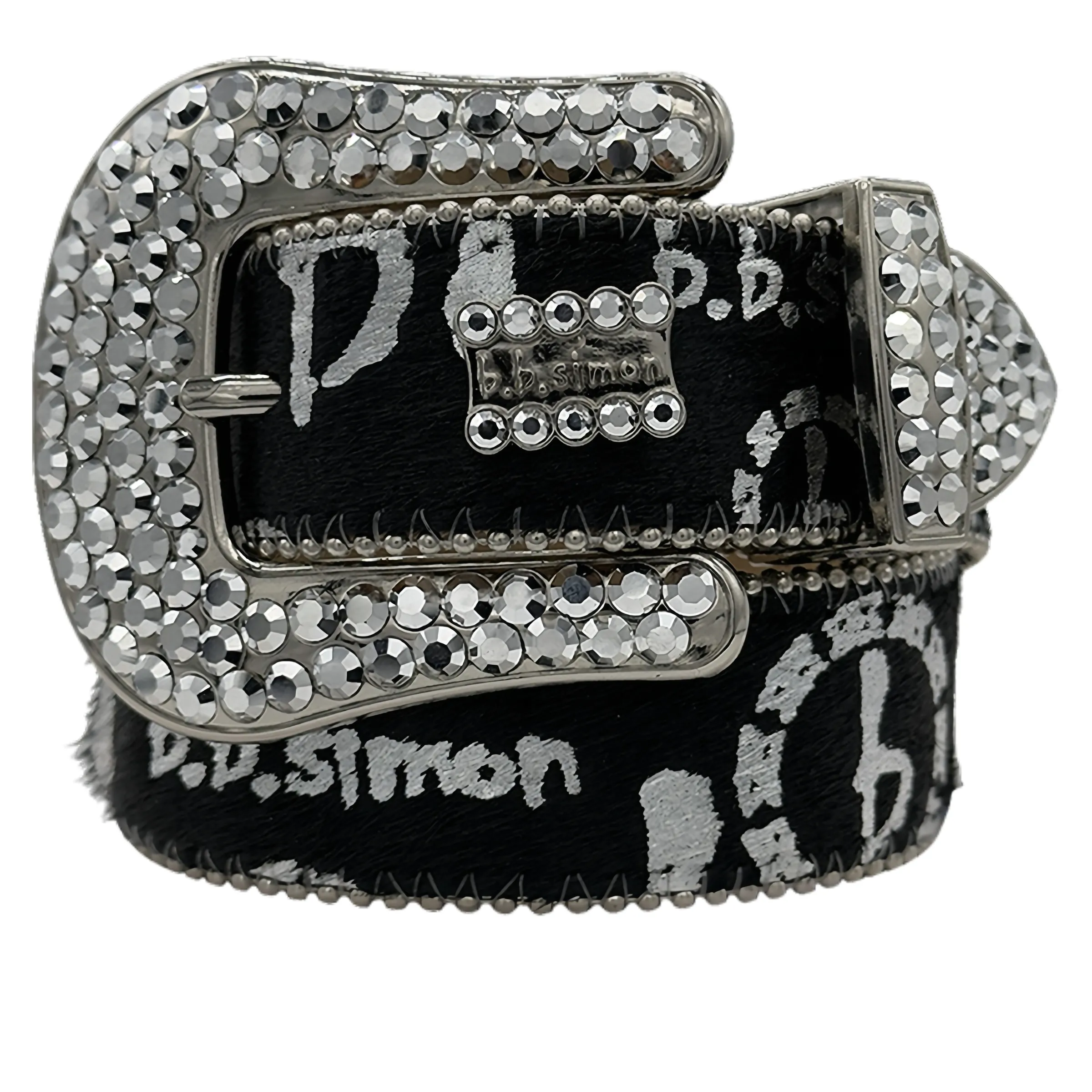 Bb Simon Diamond Belts For Women Men Shiny Crystal Strap With Classic ...