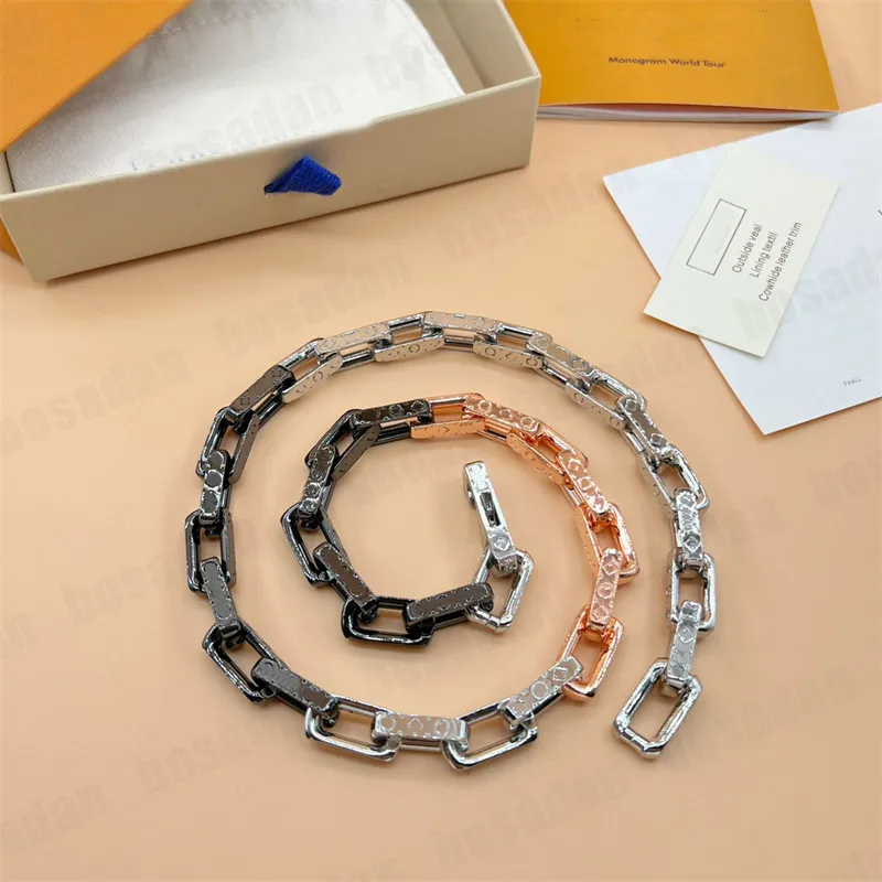 Luxury Brand Men Monogram Chain Complex Design Jewelry Necklace ...