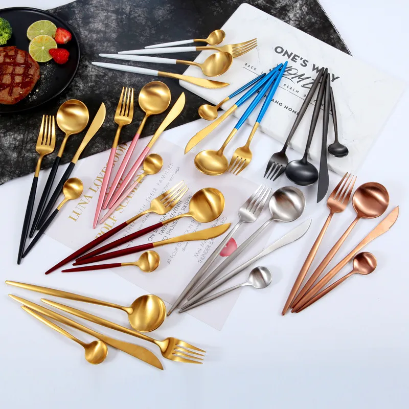 DHgate.com:4-Piece Set Modern Minimalist Style Cutlery Set, Stainless ...