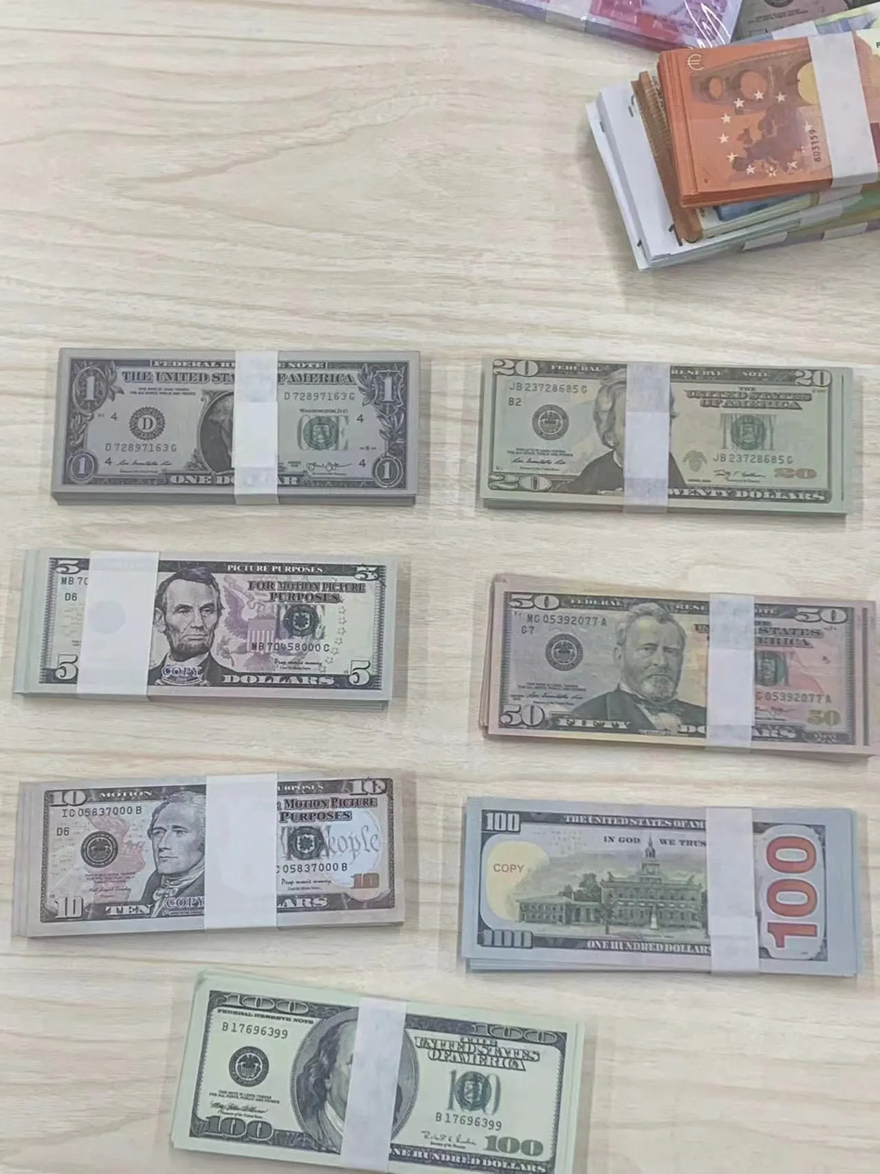 Educational Play Money Set - Realistic 1:2 Scale Euro & Pound Banknotes ...