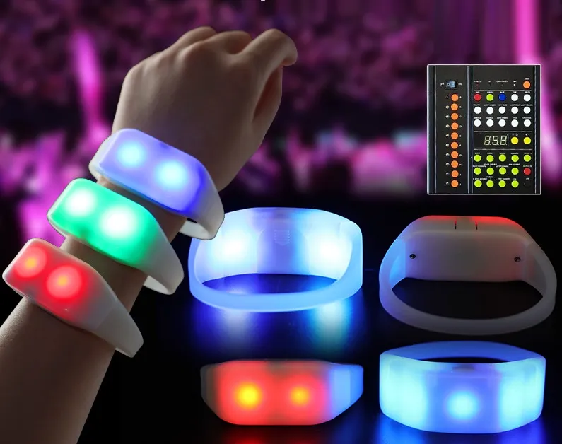 LED Silicone Wristbands: Remote Control, RGB Changing, 400M Range ...