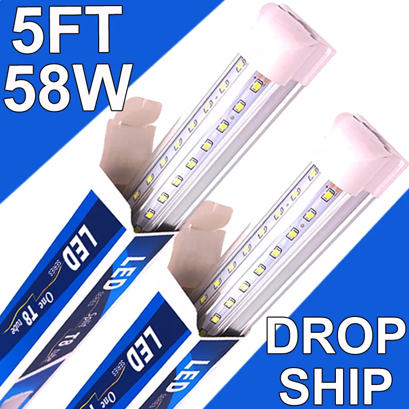 58W 5ft LED Shop Light ، 5800lm 6500k أبيض ساطع أبيض ، مصباح سقف قابل ...