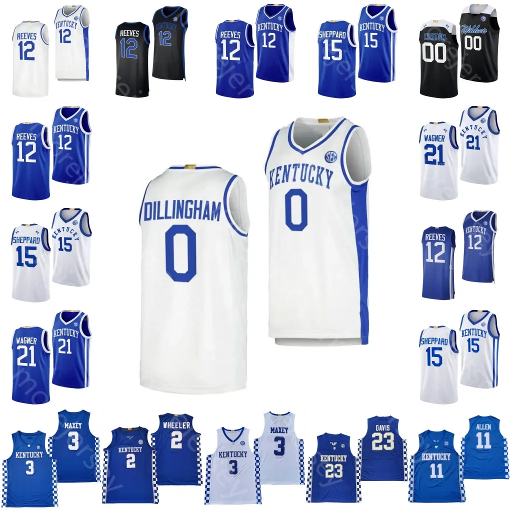 Kentucky Wildcats Basketball Jersey NCAA College 2024 Antonio Reeves ...