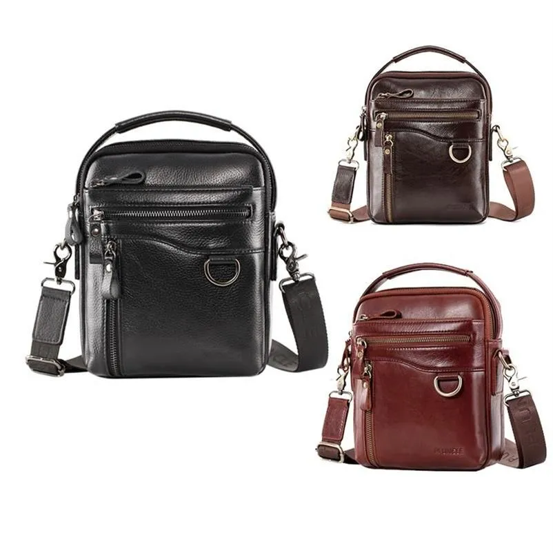 Men's Leather Messenger Bag - Multifunctional Shoulder Bag, Casual ...