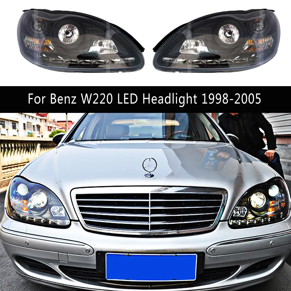 LED Headlights for Benz W220 S-Class 98-05 - DRL, Streamer Turn Signal ...