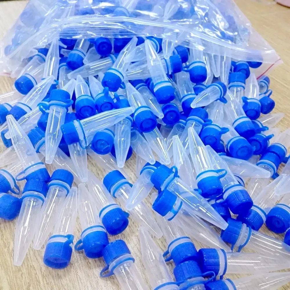 100 Plastic Test Tubes with Snap Cap, 1.5ml Microcentrifuge Tubes - Lab ...