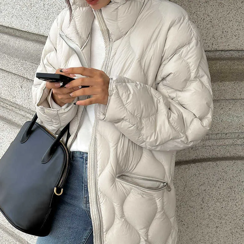 Womens Down Parkas Simple And Fashionable Loose Standing Collar Down ...