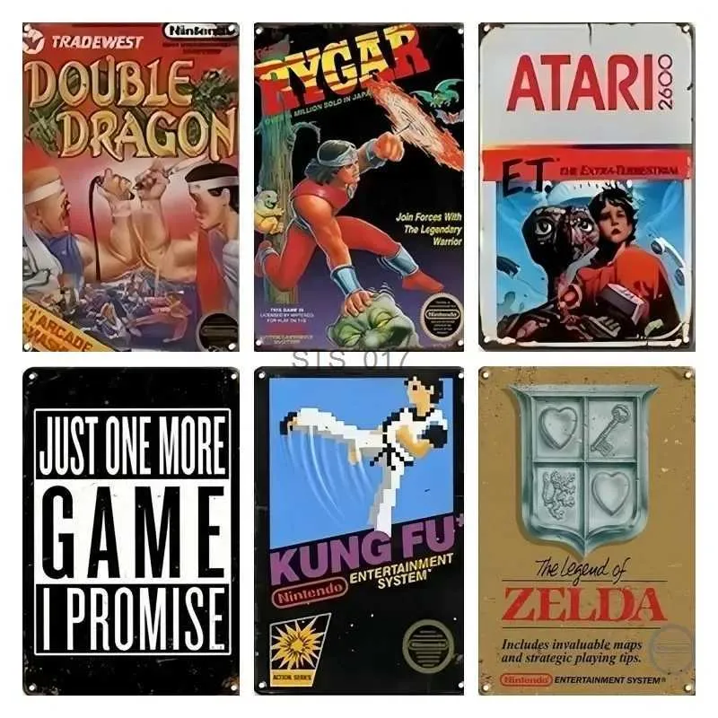 Retro Gaming Metal Posters: Vintage Man Cave Decor, Metal Plate Wall ...