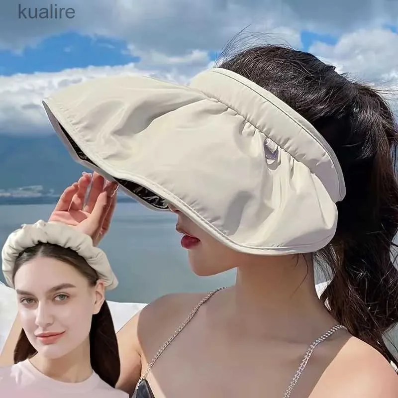 Visors 2023 New Wide Brim Sun Hats Visor Foldable Picnic Beach Uv