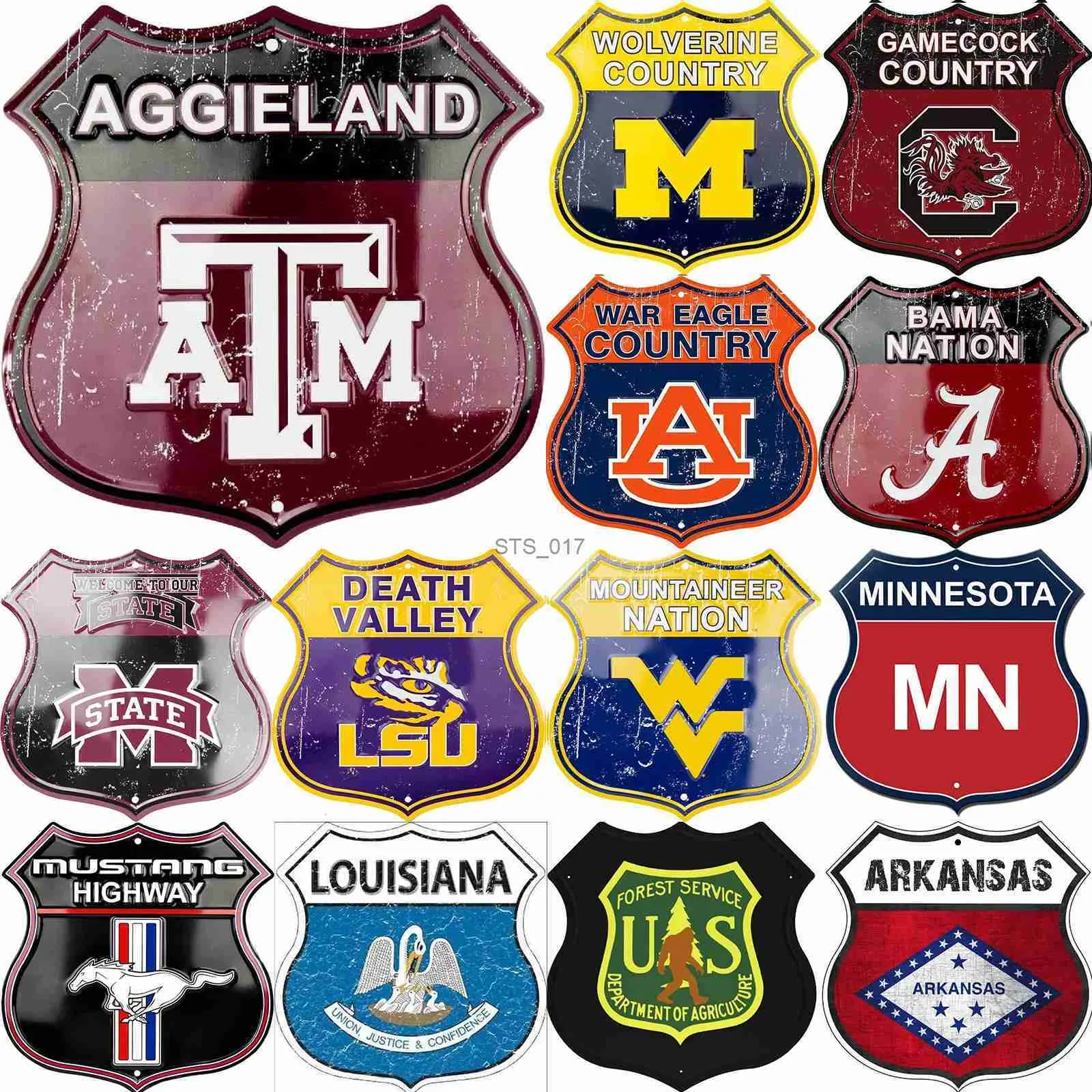 DHgate.com:American University College Flags Shield Tin Sign, Vintage ...