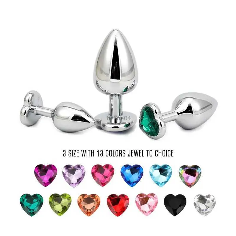 DHgate.com:Crystal Heart Anal Plug, Smooth Steel Anal Sex Toys for ...