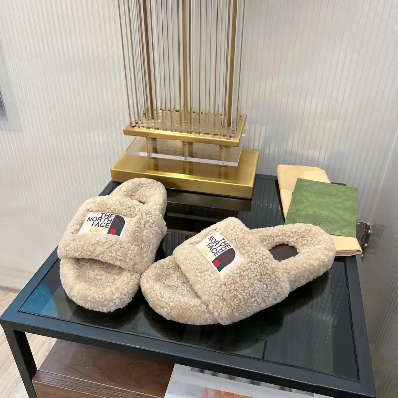 DHgate.com:Women's Plush Wool Winter Warm Slide Slippers, Designer ...