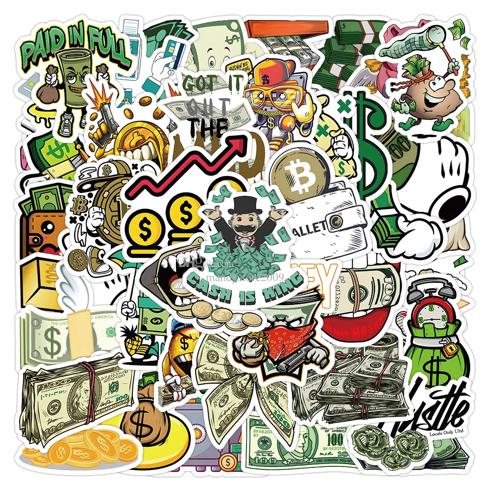 DHgate.com:Meme Stickers: 50 Pcs Funny Money Stickers - Retro Currency ...
