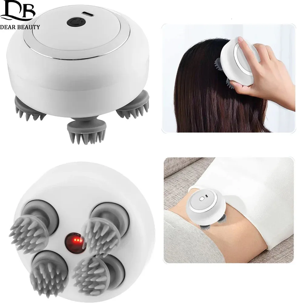 Electric Head Massager with Red Light Therapy - Scalp & Body Kneading ...