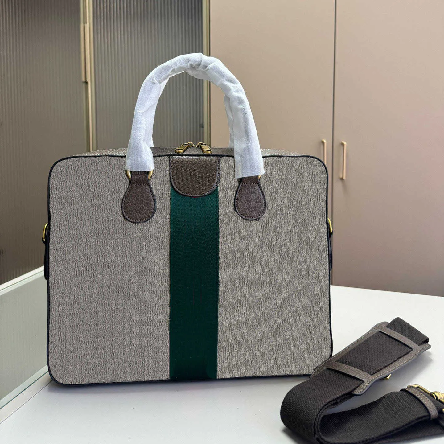 Laptop Striped Lattice Unisex Briefcase Designer Handbags Business ...