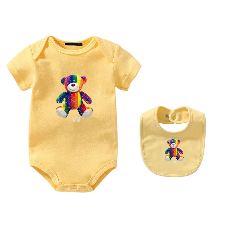 Cute Cartoon Bear Baby Romper - 100% Cotton Newborn Onesie, Designer ...