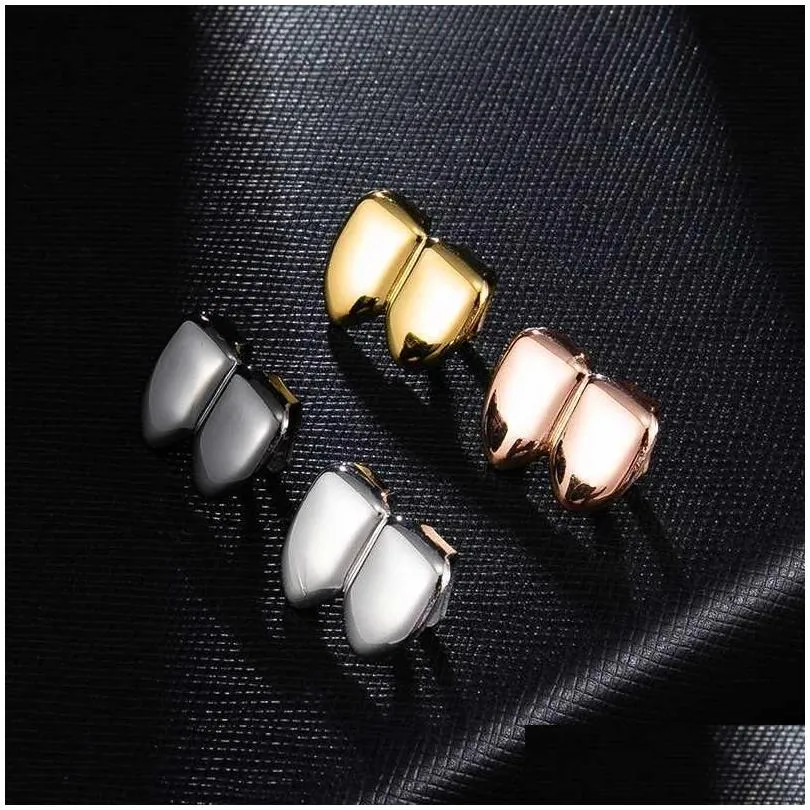DHgate.com:Double Caps Grillz Two Teeth Top Hip Hop Grills for Men ...