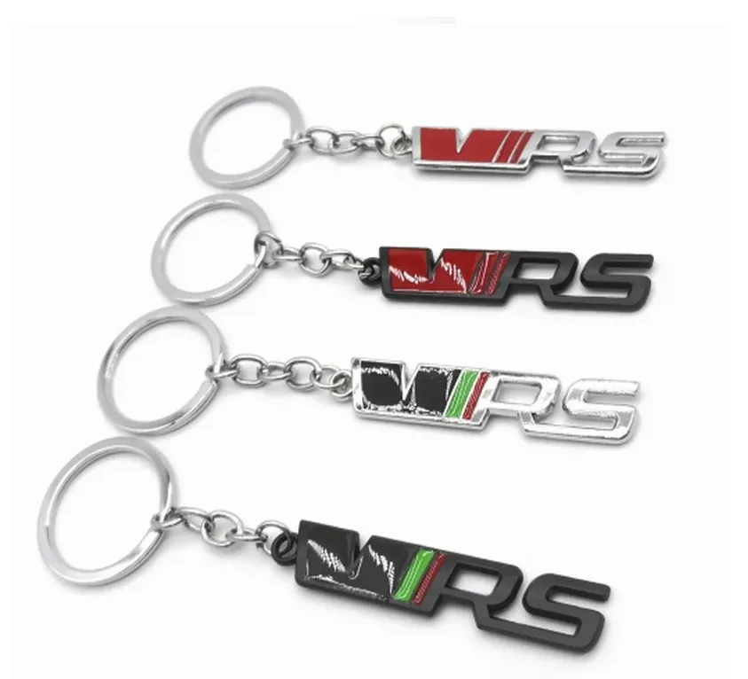 Metal Car Keychain Keyring Key Chain Ring Emblem Holder For Skoda VRS ...