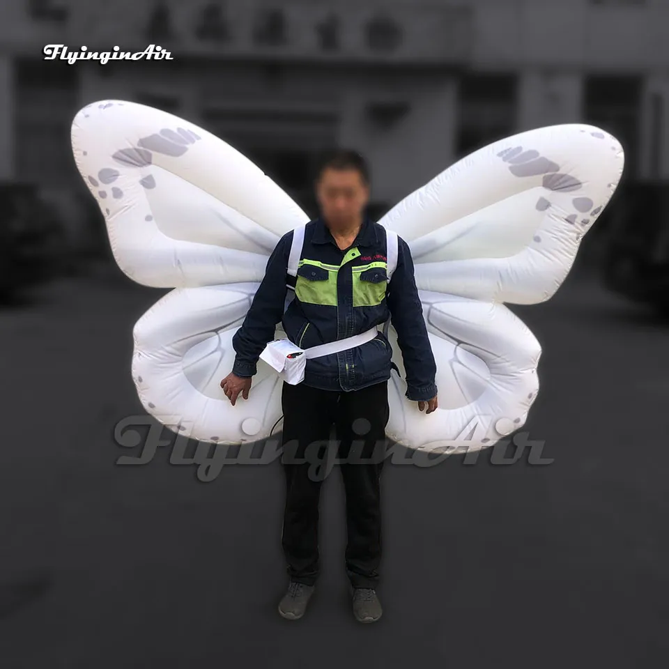 Adult Inflatable White Butterfly Costume with LED Light and Blower, 6. ...