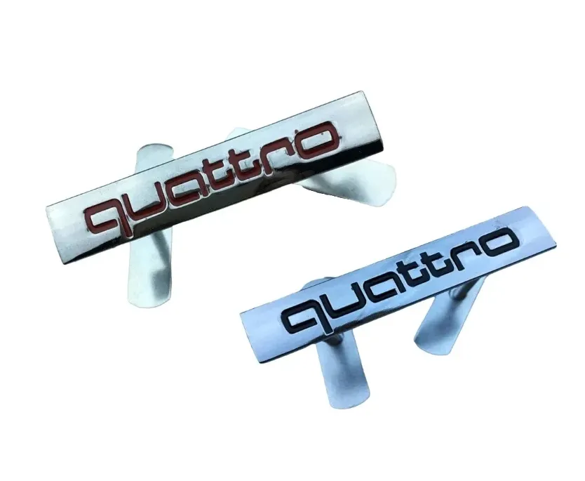 Front Grille Car Emblem Badge Chrome Sticker For Audi Quattro Logo A4 ...