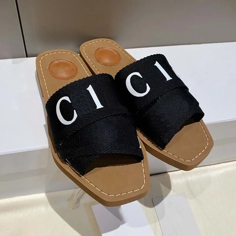 Designer Woody Flat Slides Women For Women Canvas, Rubber, And Cross ...