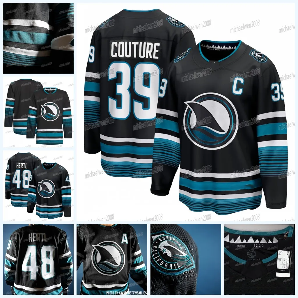 San Jose Sharks 2024 Cali Fin Third NHL Jersey Couture Vlasic Hertl ...