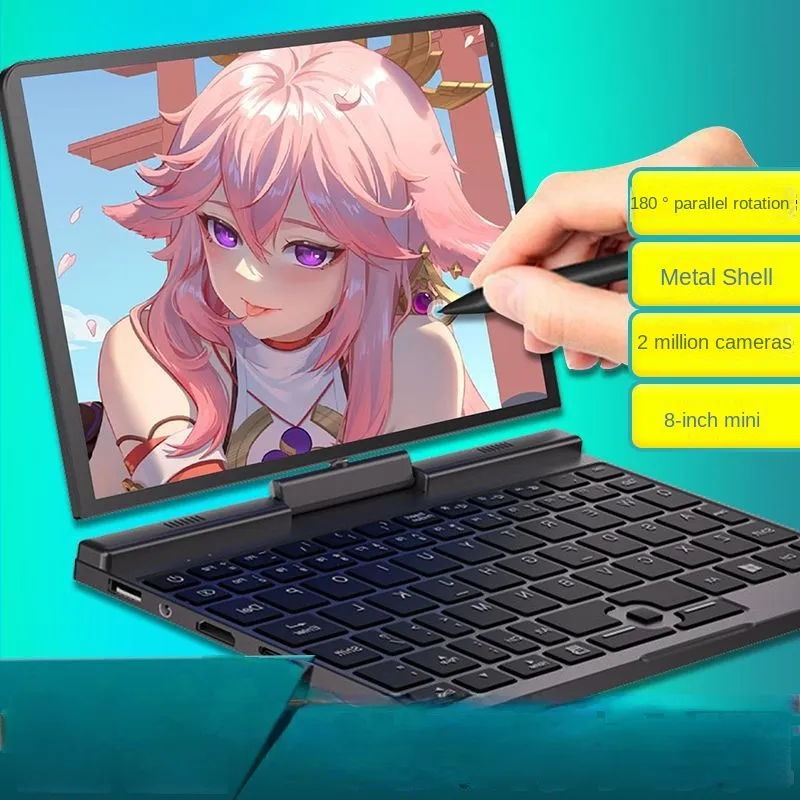 DHgate.com:8-Inch Mini Pocket Laptop Tablet with RJ45 Port, 180-Degree ...