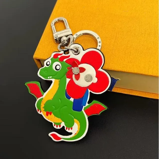 Cute Dragon Keychain Leather Cartoon Dog Keychain, Fashion Bag Pendant ...