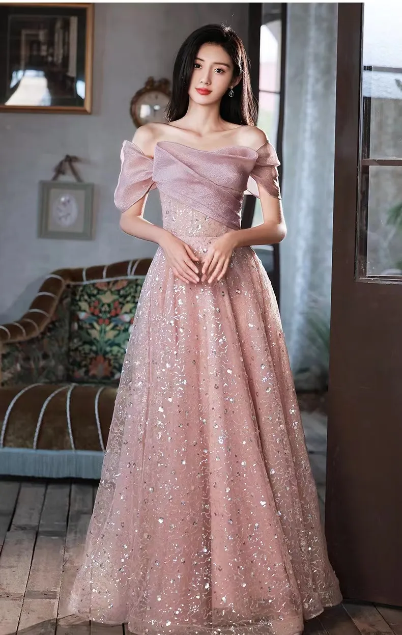 Arabic Sequined Mother Of Quinceanera Dress With Bling Flowers And Long ...