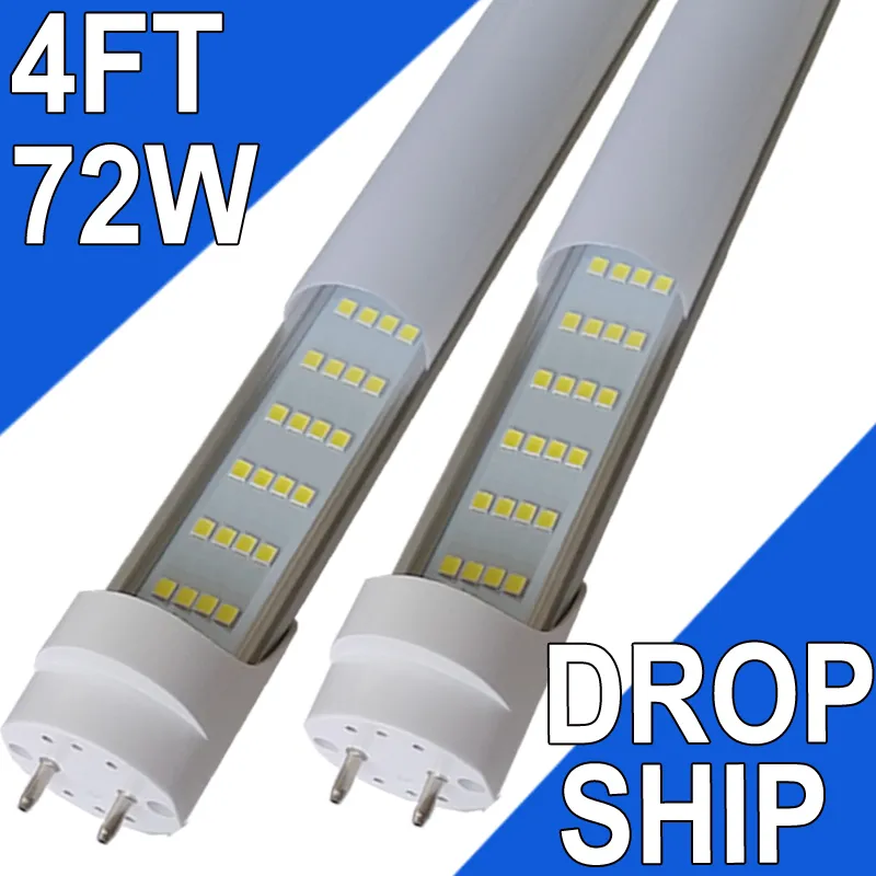 LED Tube Lights 4FT, T8 LED Bulbs 4 Foot Ballast Bypass, 72W 7200Lumen ...