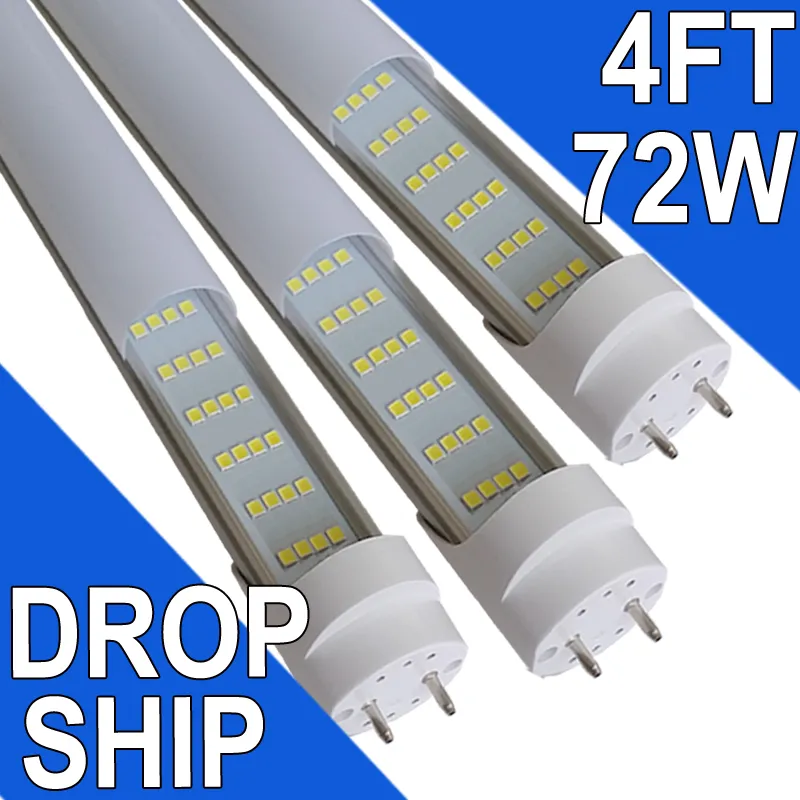 4 Foot 4 Row T8 LED Tube Lights, 6500K White, Milky Cover, NO RF RM ...