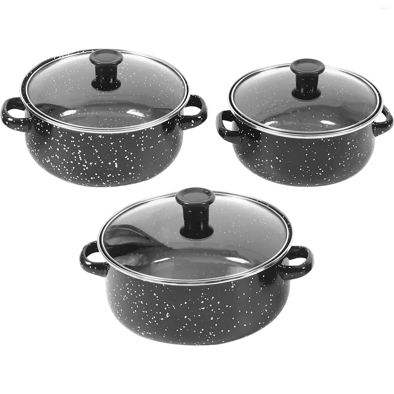 Mini Enamel Saucepan with Lid - Small Stove Top Cooking Pot, Ceramic ...