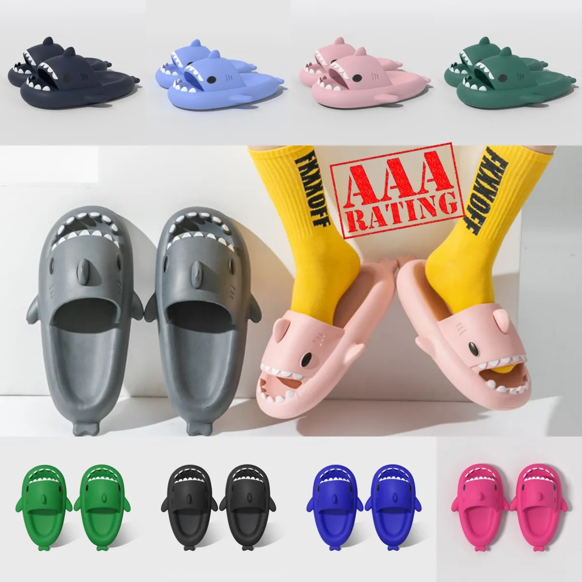 Shampoo Feeling Shark Dinosaur Slippers For Men And Women Lightweight ...