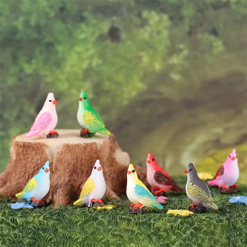 Resin Simulation Colored Bird Parrot Potted... From Perfect_home, $0.19 ...