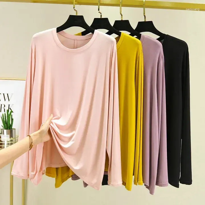 DHgate.com:Womens Modal Long Sleeve T-Shirt, Loose Fit Nightwear Casual ...