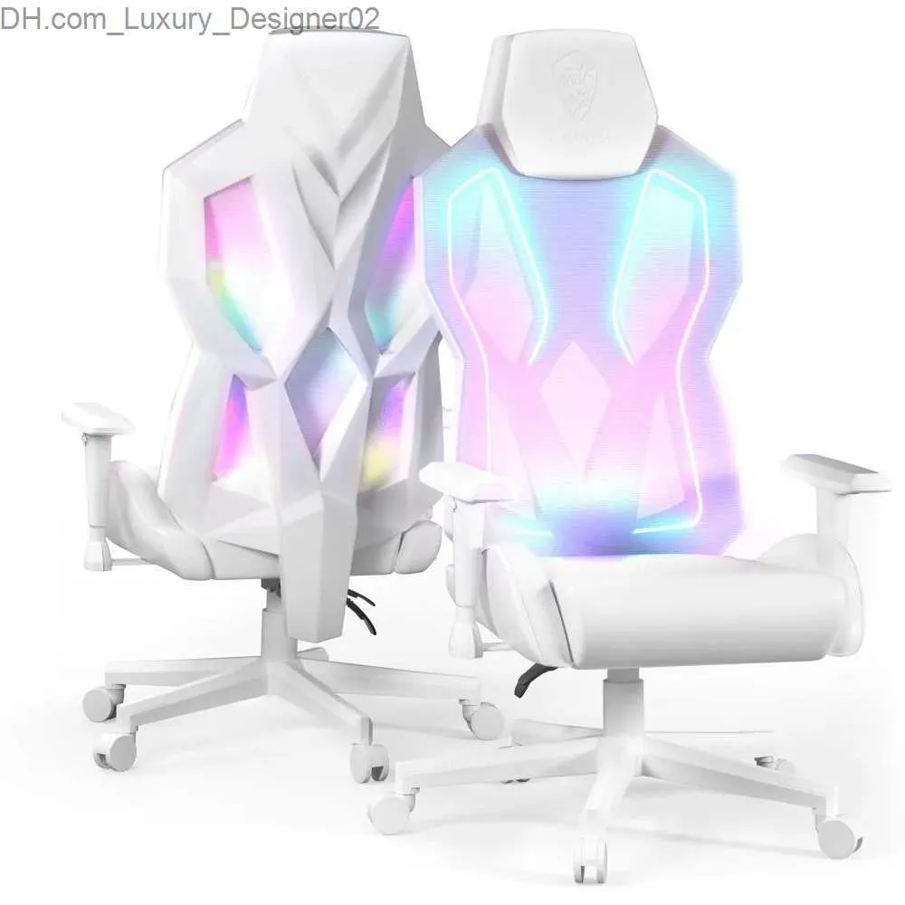 Ergonomic Gaming Chair with LED Lights - Adjustable Lumbar Support ...
