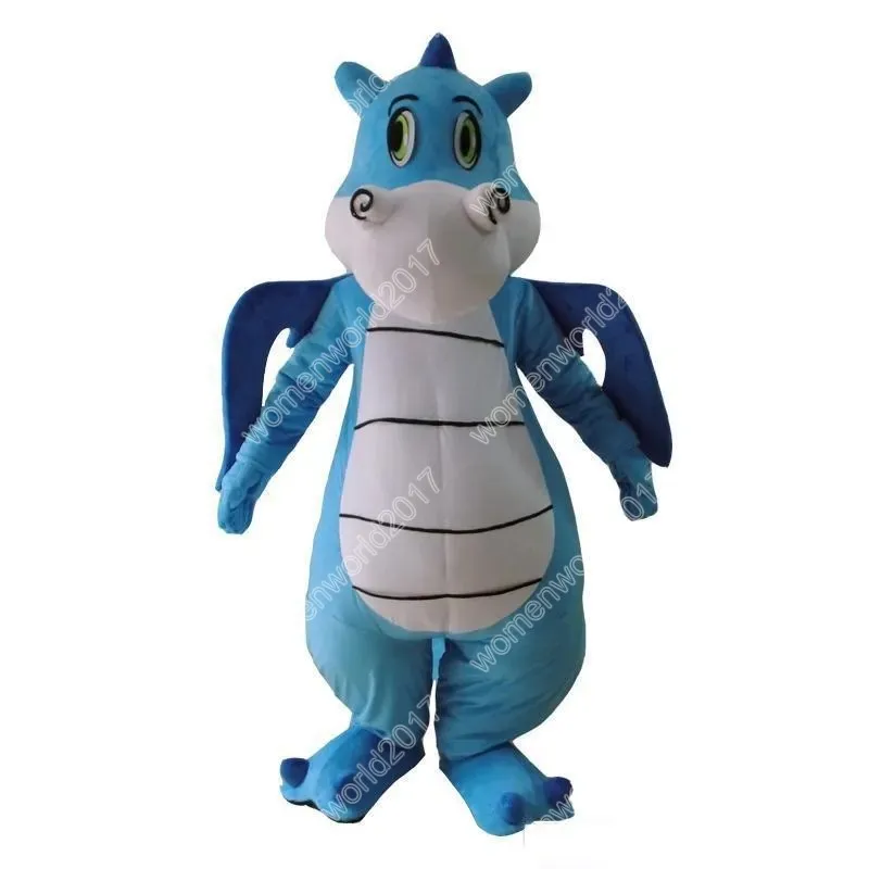 Blue Dragon Mascot Costume: Cartoon Character Outfit For Adults ...