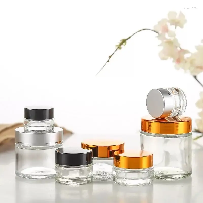 DHgate.com:15/100pcs Clear Glass Jars with Inner Lid for Face Cream Lip ...