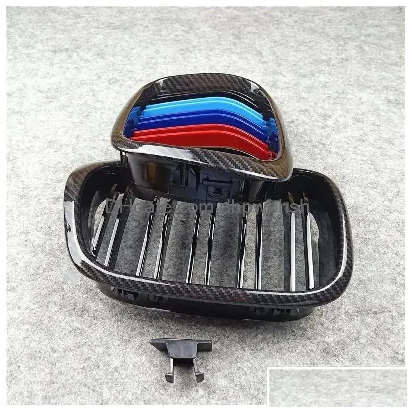 E39 5 Series Carbon Fiber Look Grille - Pair of 2-Slat Front Racing ...